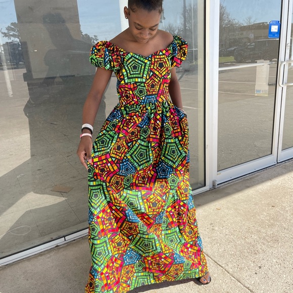 Veroex Dresses African Clothing For Women Ankara Kente Long Maxi